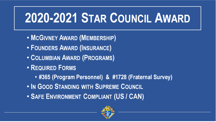 Star Council 2021-2022 - Knights of Columbus Orange County Chapter